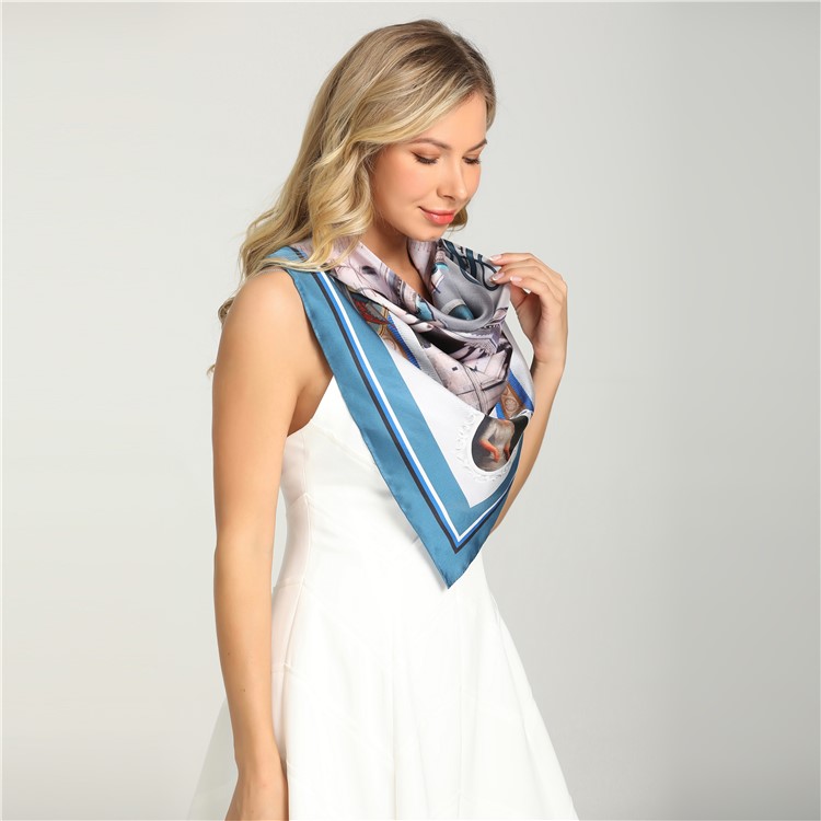 Scarf factory custom designs silk head scarves with logo wholesale