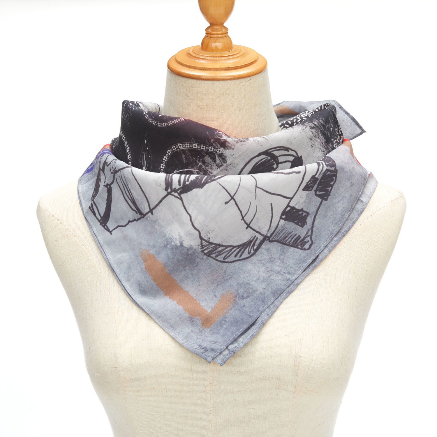 Custom scarf maker custom cotton silk scarf printing gift in bulk