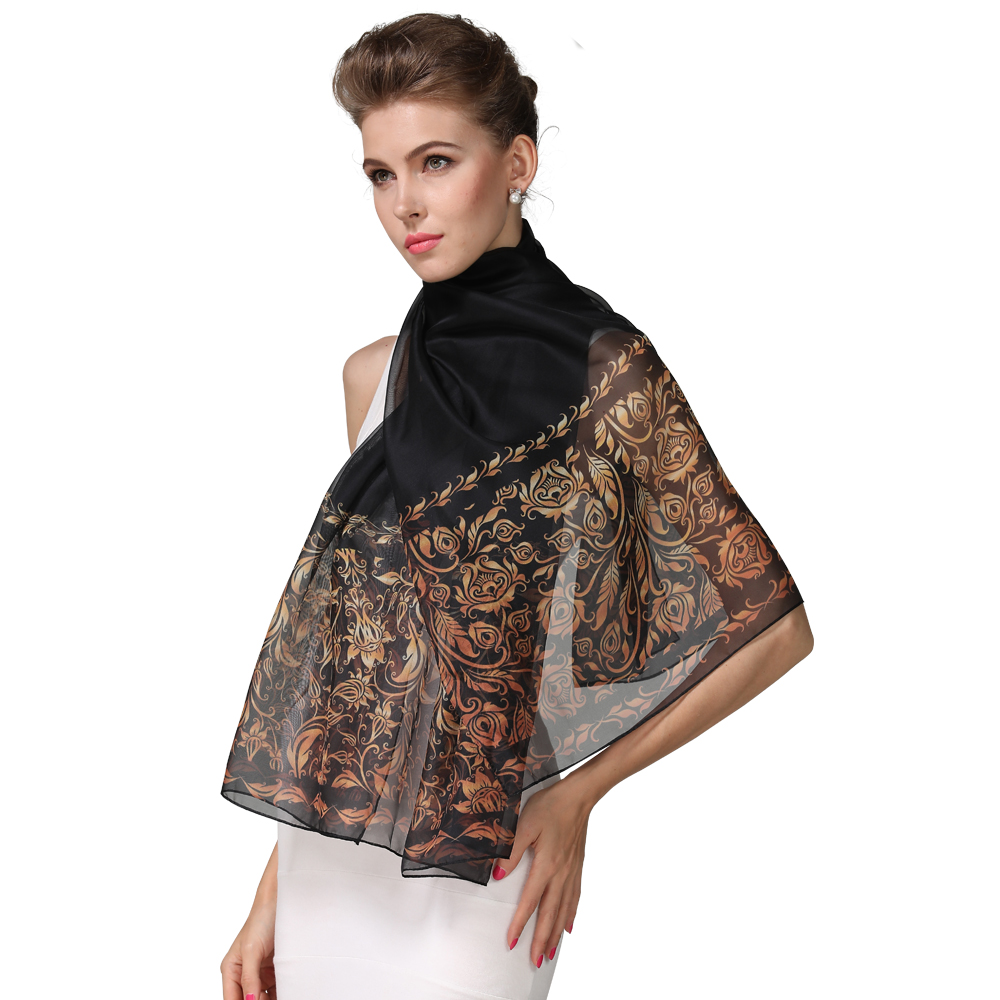 make your own custom photo digital print silk scarf with logo wholesale