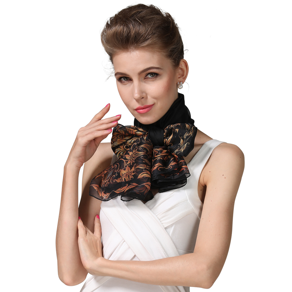 make your own custom photo digital print silk scarf with logo wholesale