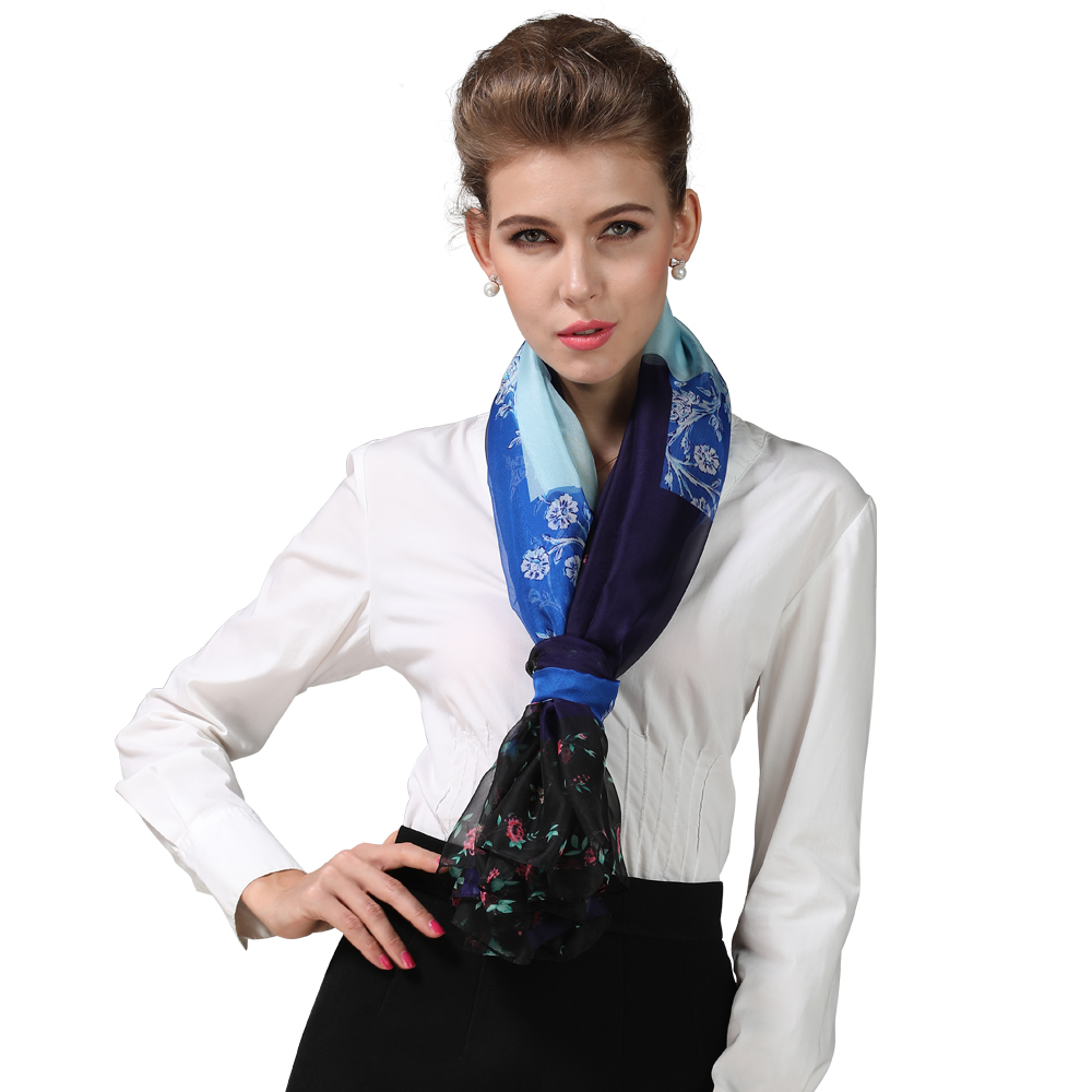 custom logo design silk edge scarf printing no minimum